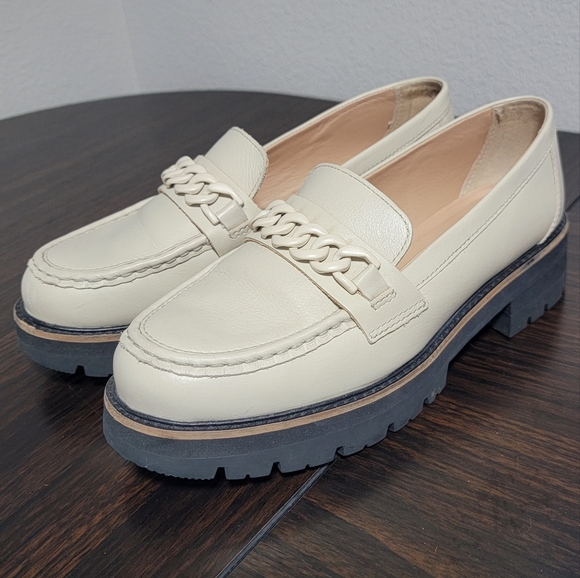 Clarks | Shoes | Clarks Orianna Edge Platform Cream Chunky Loafers Old ...
